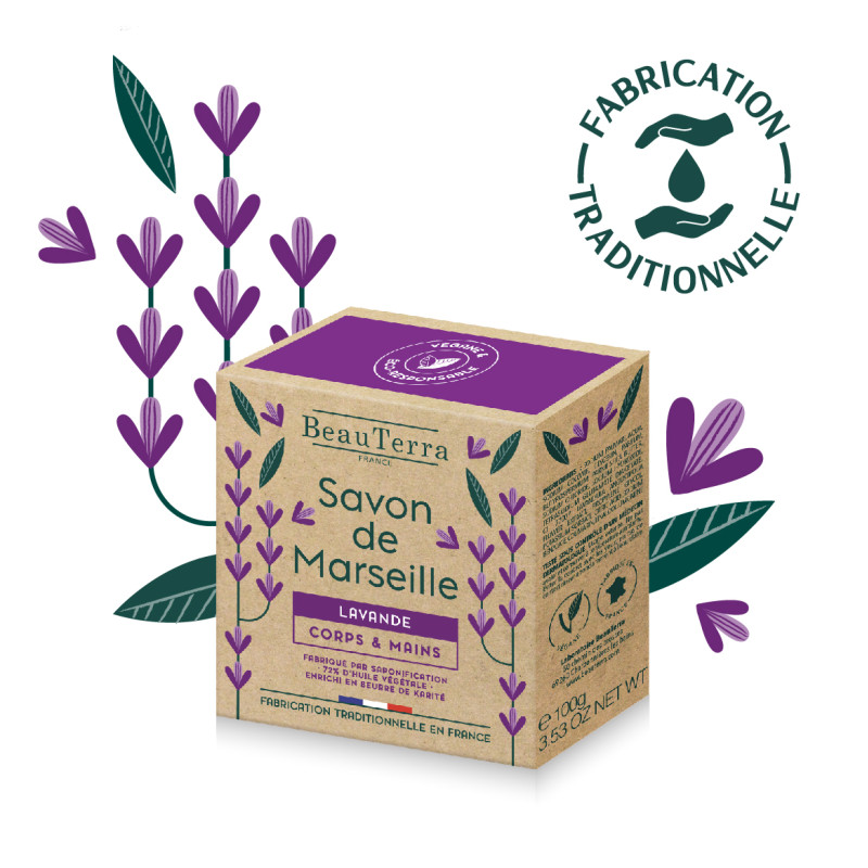 Savon De Marseille Solide Lavande Beauterra