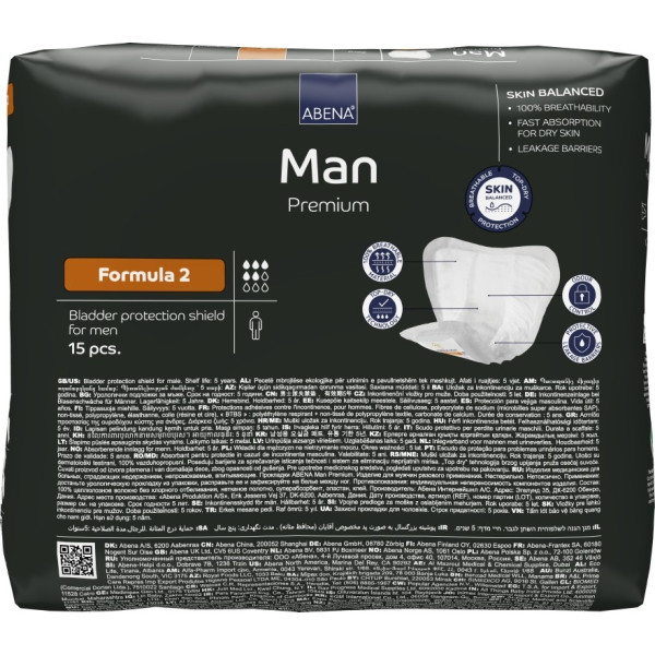 Abena Man Formula 2 – Protection anatomique homme incontinence légère